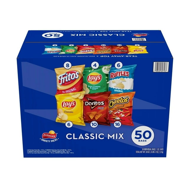Frito-Lay Classic Mix Variety (50 Pack) - Flavorful Snack Size Chips ...