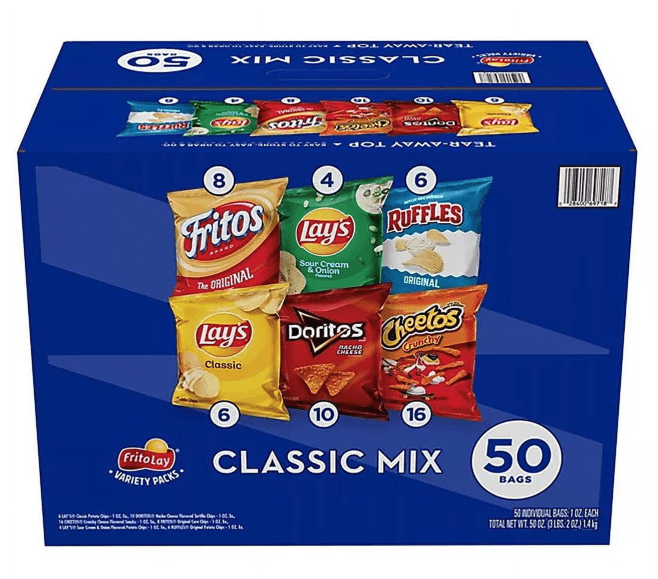 Frito-Lay Classic Mix Variety Pack, Flavor Combination Chips in ...