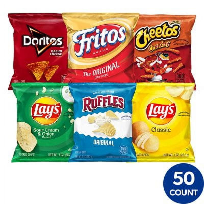 Frito-Lay Classic Mix Variety Pack, 50 Bags, Assorted Snack Chips for ...