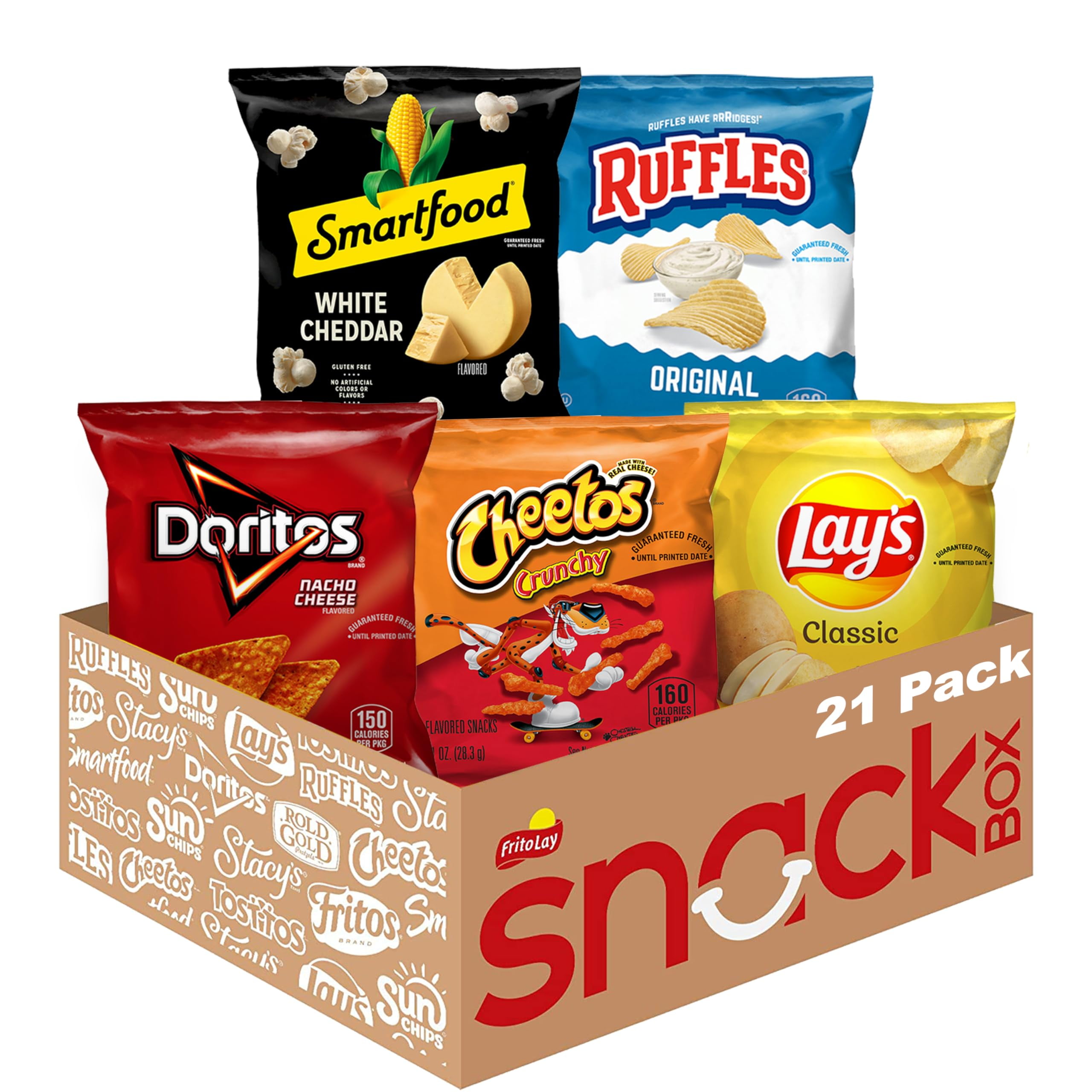 Frito-Lay Classic Mix Variety Pack, Single Serve Snack Bags (Pack of 21 ...