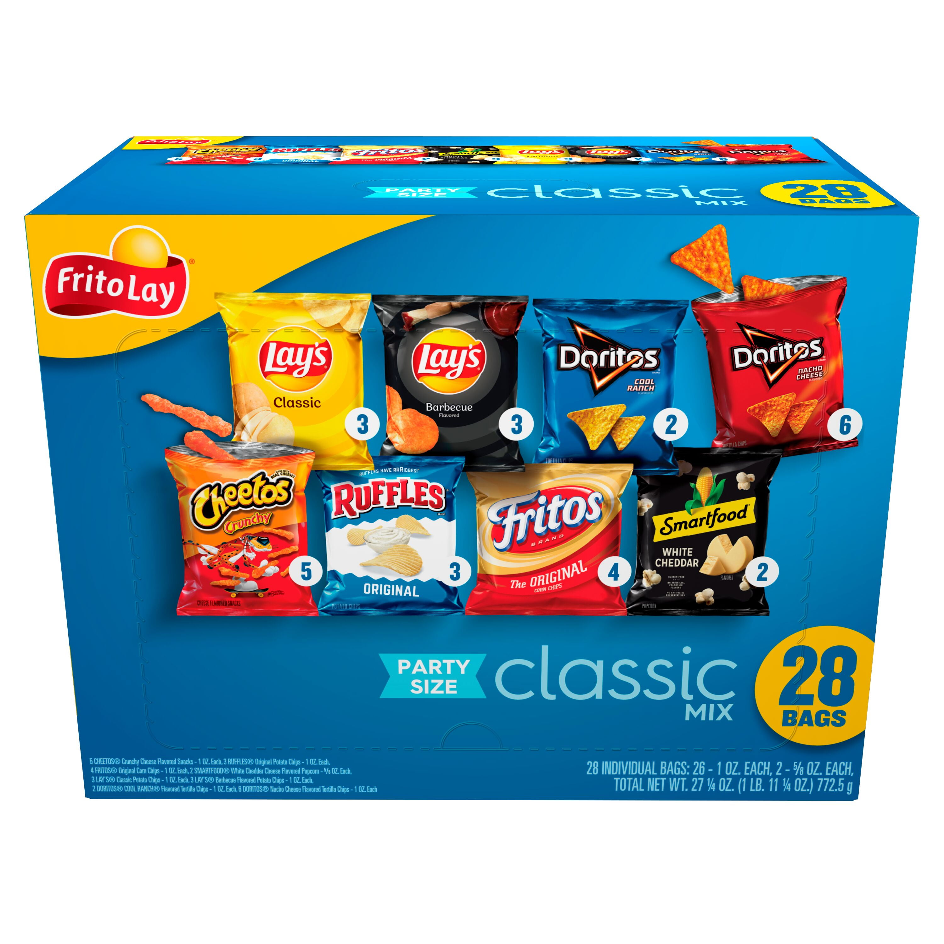 Frito Lay Classic Mix Variety Pack Snack Chips 28 Count Multipack