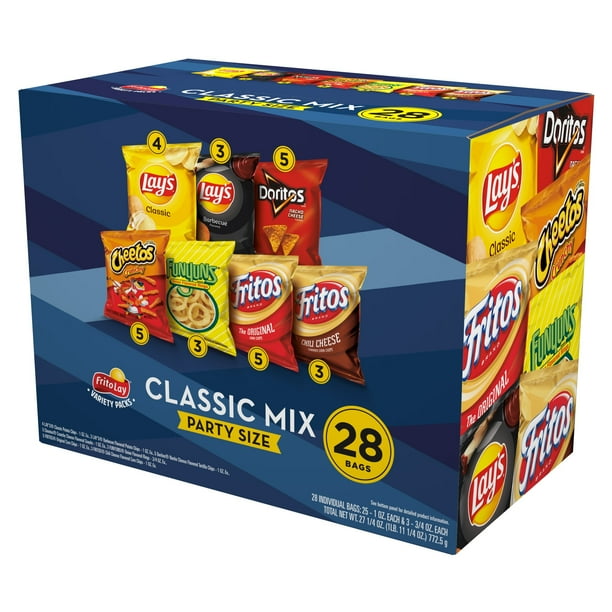 Frito-Lay Classic Mix Variety Pack Snack Chips, 28 Count Multipack ...