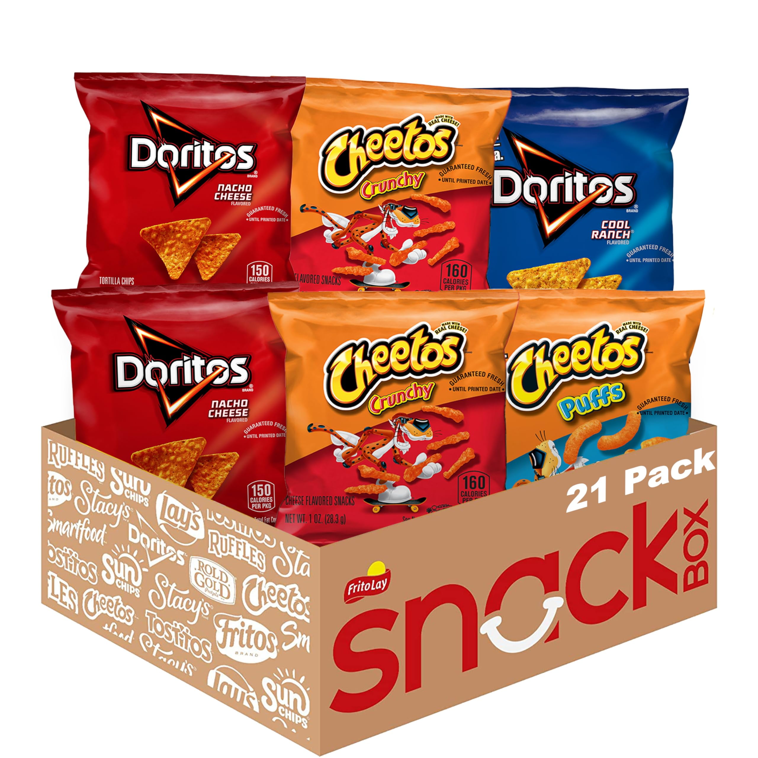 Frito-Lay Doritos & Cheetos Mix Variety Pack, Single Serve Snack Bags ...