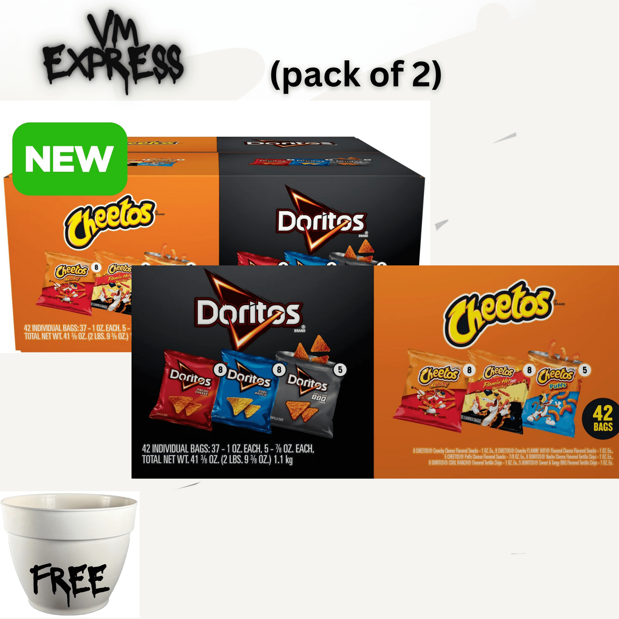Frito-Lay Doritos & Cheetos Mix Variety Pack Snack Chips Multipack 42 ...
