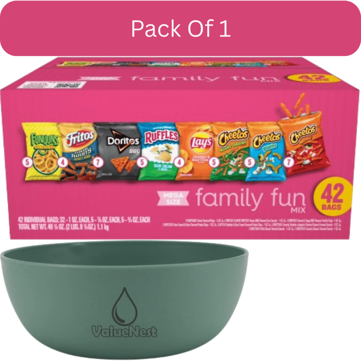 Frito Lay Family Fun Mix Chips Variety Pack Mega Size 42 Count with ...