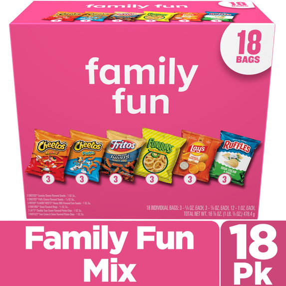 Frito Lay Family Fun Mix Variety Pack, 18-Count – Assorted Chips ...