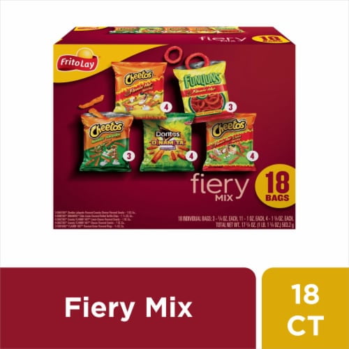 Frito-Lay Fiery Mix Chips Variety Pack - 1 oz - 18 ct - Walmart.com