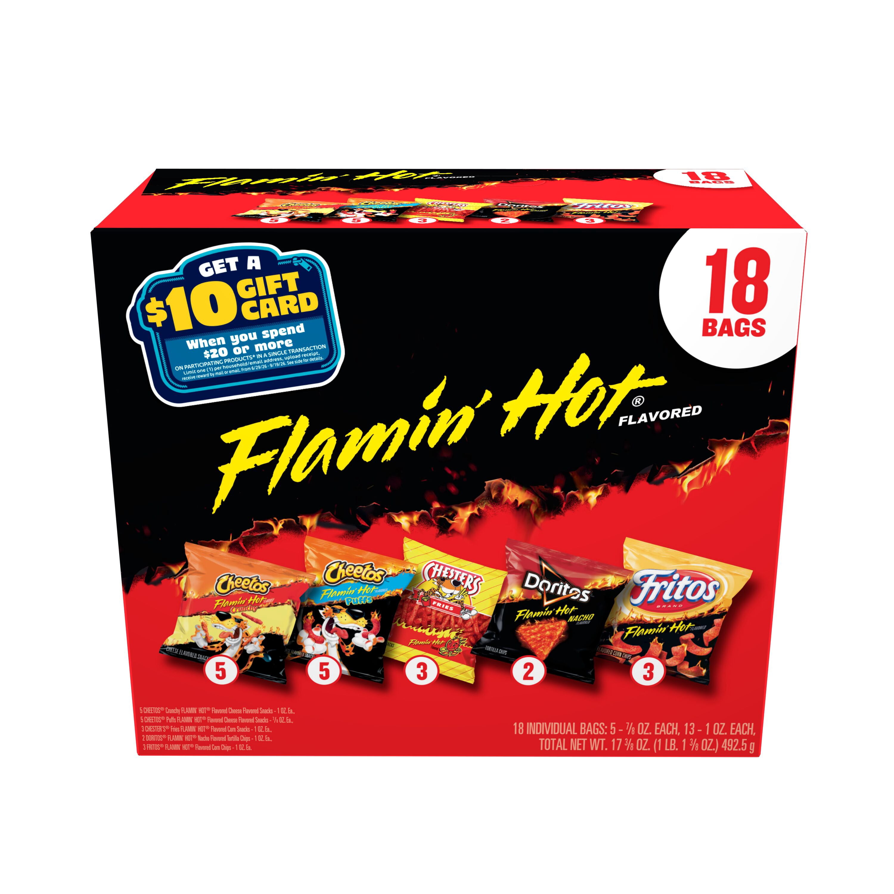 Frito-Lay, Snack Chips, 18 Count Flamin' Hot Mix Pack, Spicy Party ...