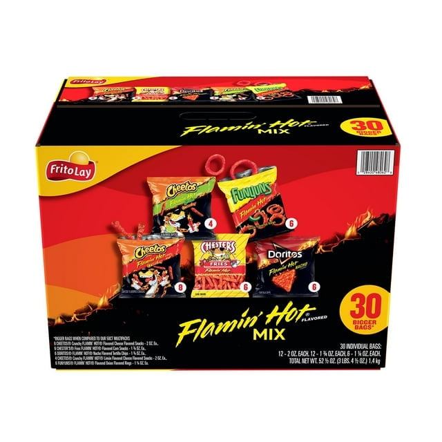 Frito-Lay Flamin' Hot Snacks, Variety Pack, 30 pk - Walmart.com