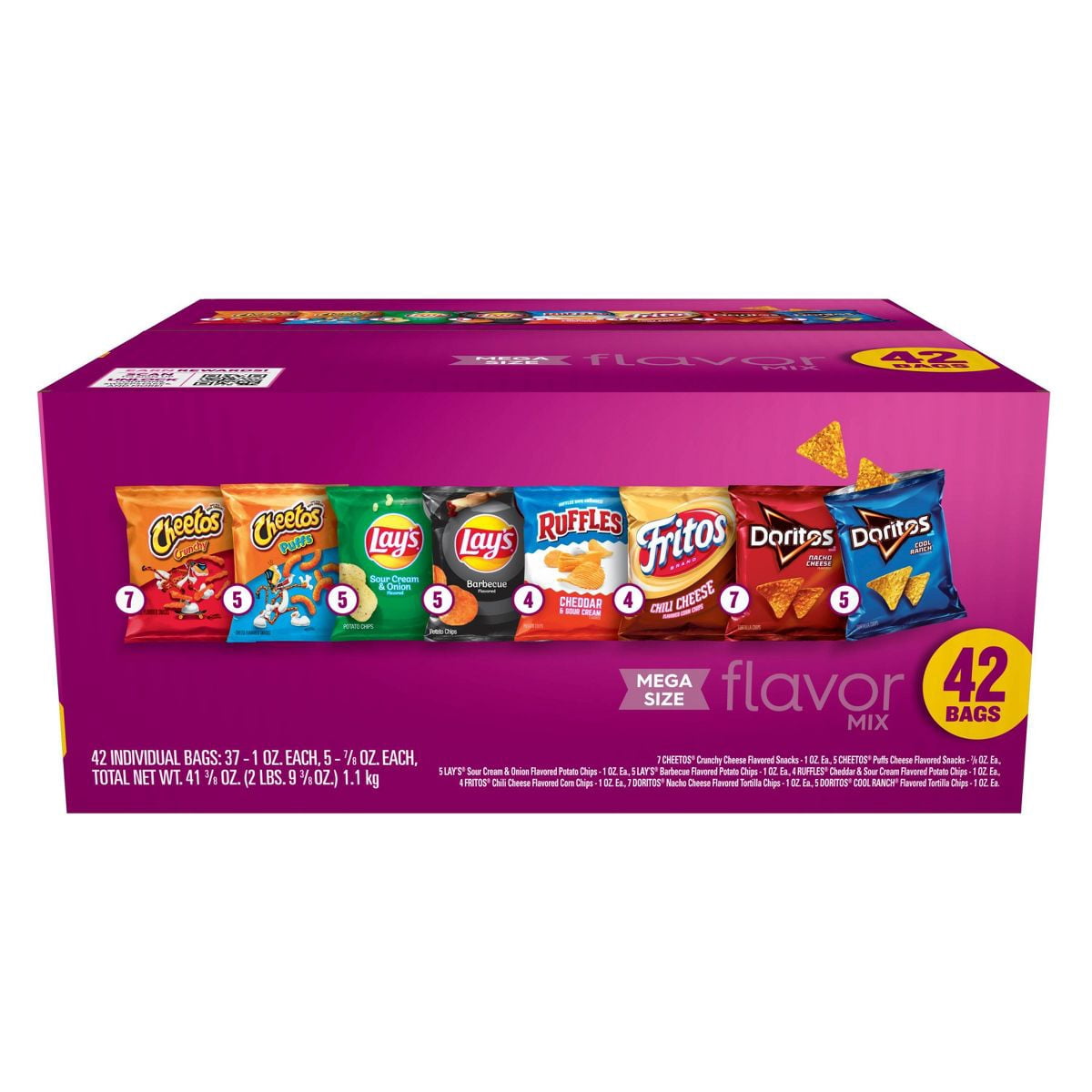 Frito-Lay Snacks Flavor Mix Mega Size Variety Pack - 42ct - Walmart.com