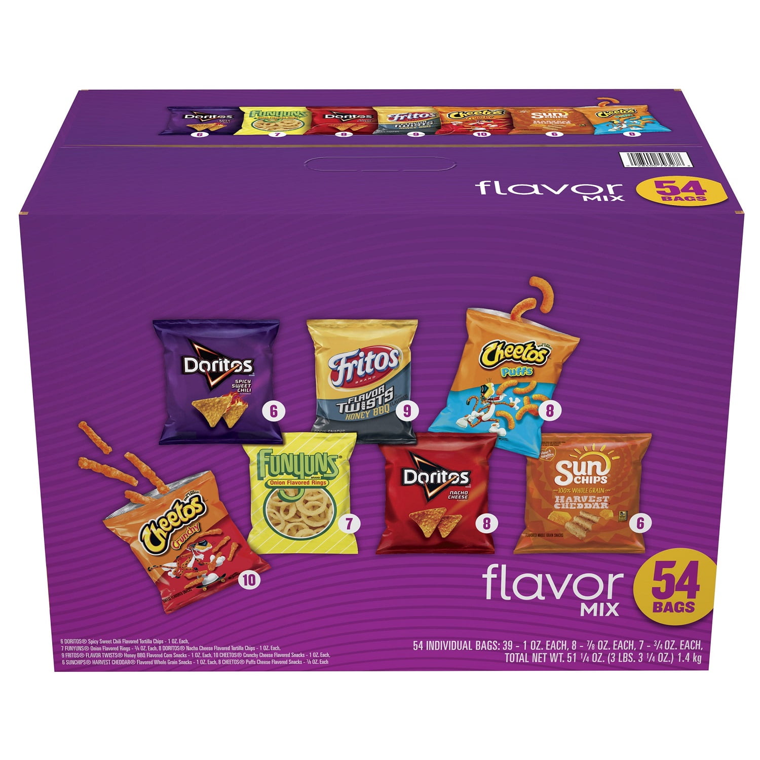 Frito Lay Snack Mix Flavor Variety Pack, 51.25 Oz X 54 Count - Walmart.com