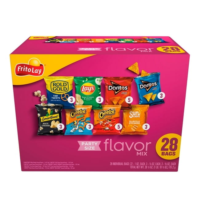 Frito-Lay Flavor Mix Variety Pack Snack Chips, 28 Count Multipack (Pack ...