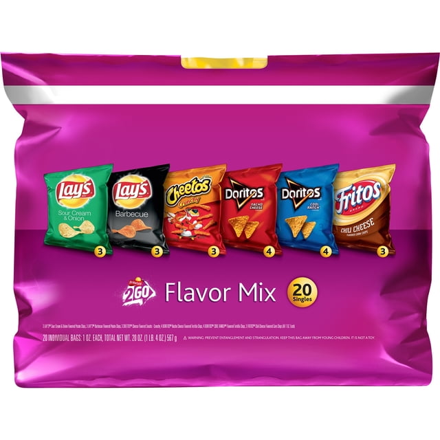 Frito-Lay Flavor Mix Variety Snack Pack, 20 Count for Breakroom ...