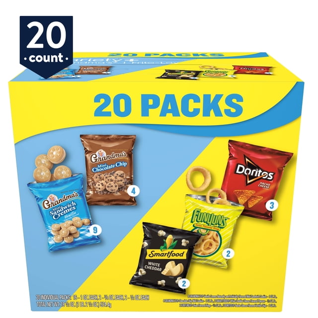 Frito-Lay Grandma's & Frito Mix Variety Pack Snack Chips, 20 Count ...