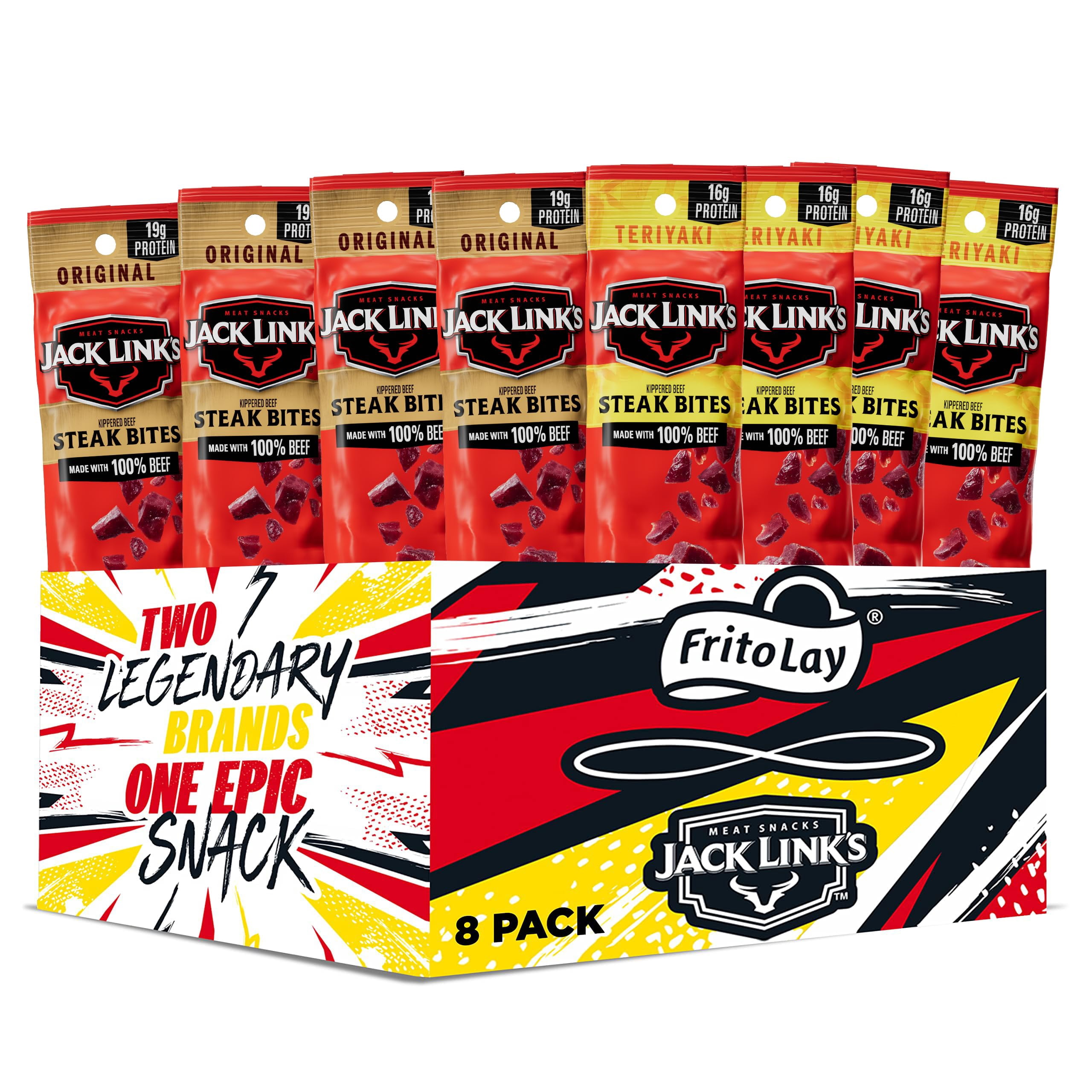 Frito Lay Jack Link's ESF27 Steak Bites Variety Pack, (Pack of 8 ...