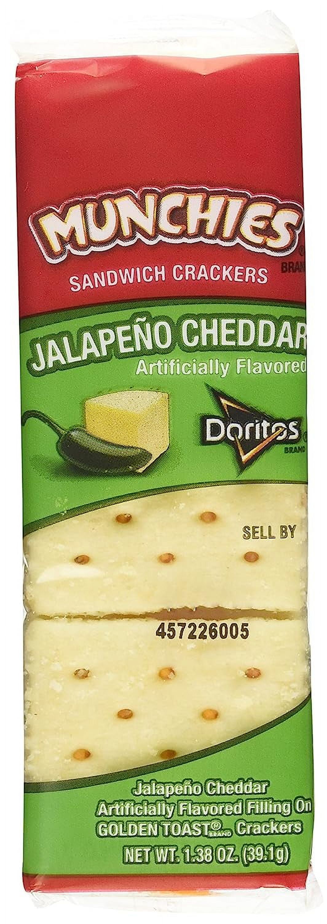 Frito Lay, Munchies, Jalapeno Sandwich Crackers, 11.4oz Box (Pack of 4 ...
