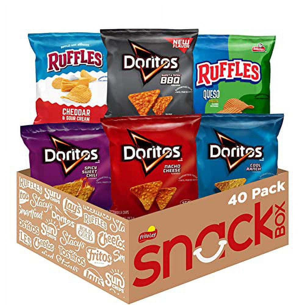 Frito-Lay Ruffles & Doritos Bold Mix Variety Pack, 40 Packâ€‹ - Walmart.com