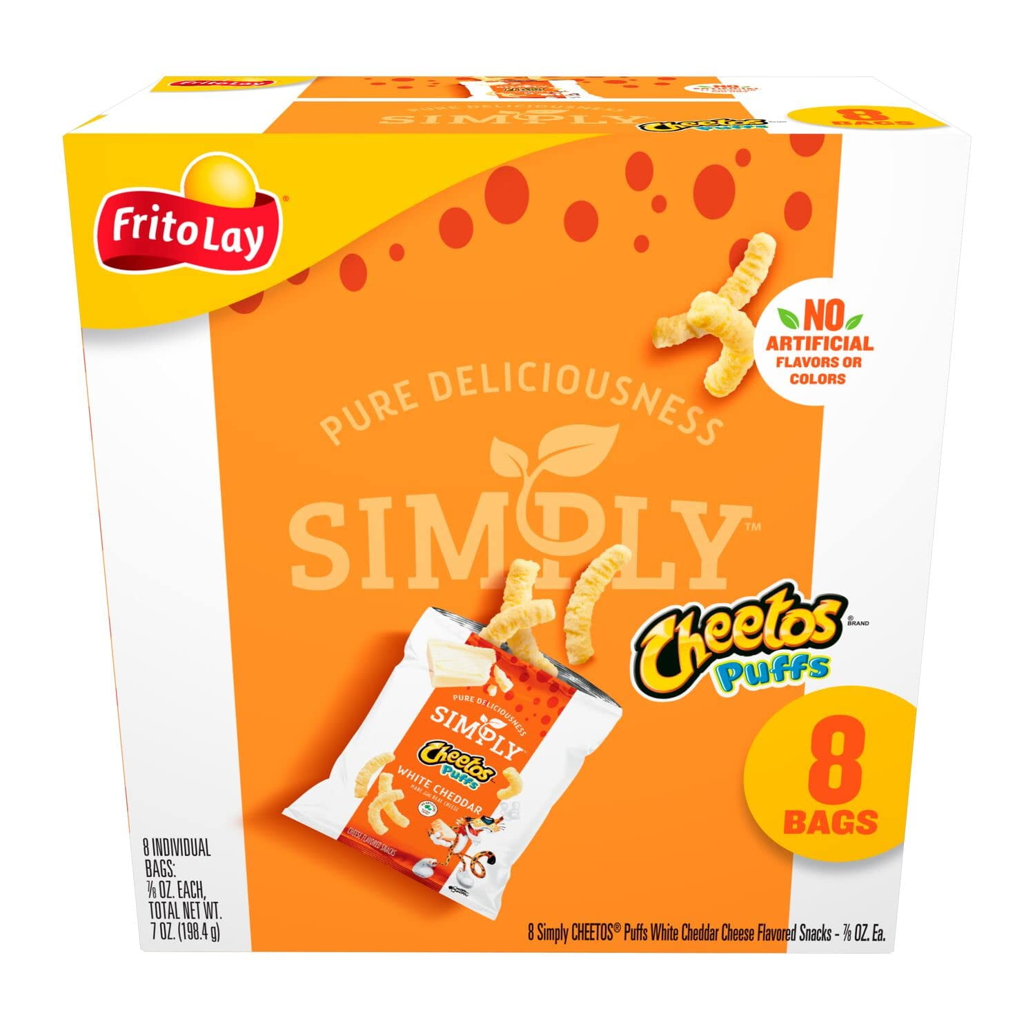 Frito-Lay Simply Cheetos White Cheddar Puffs, 8 Count (Pack Of 1 ...