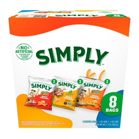 Frito-Lay Simply Cheetos and Smartfood Cheddar Mix, 8 Individual Bags ...