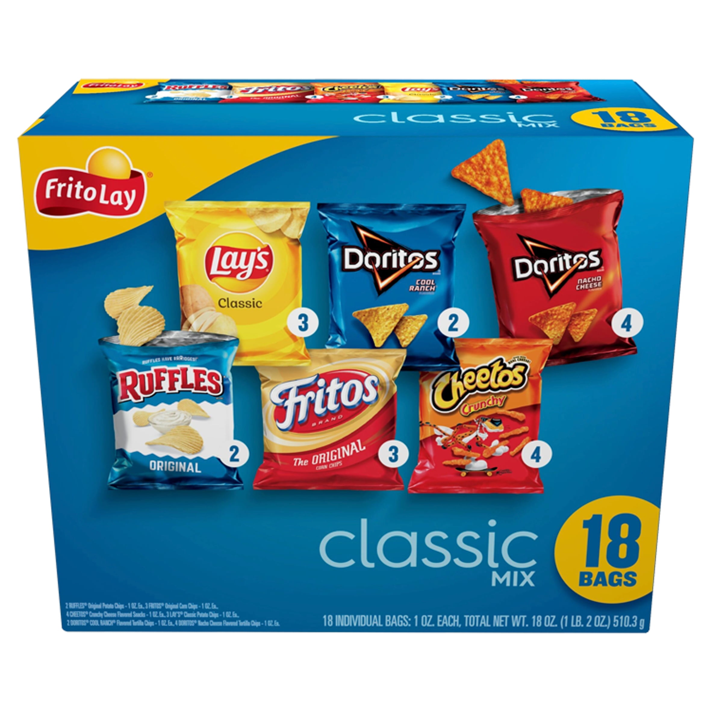 Frito Lay Snacks Classic Mix Variety 1 oz 18 Count - Walmart Business ...