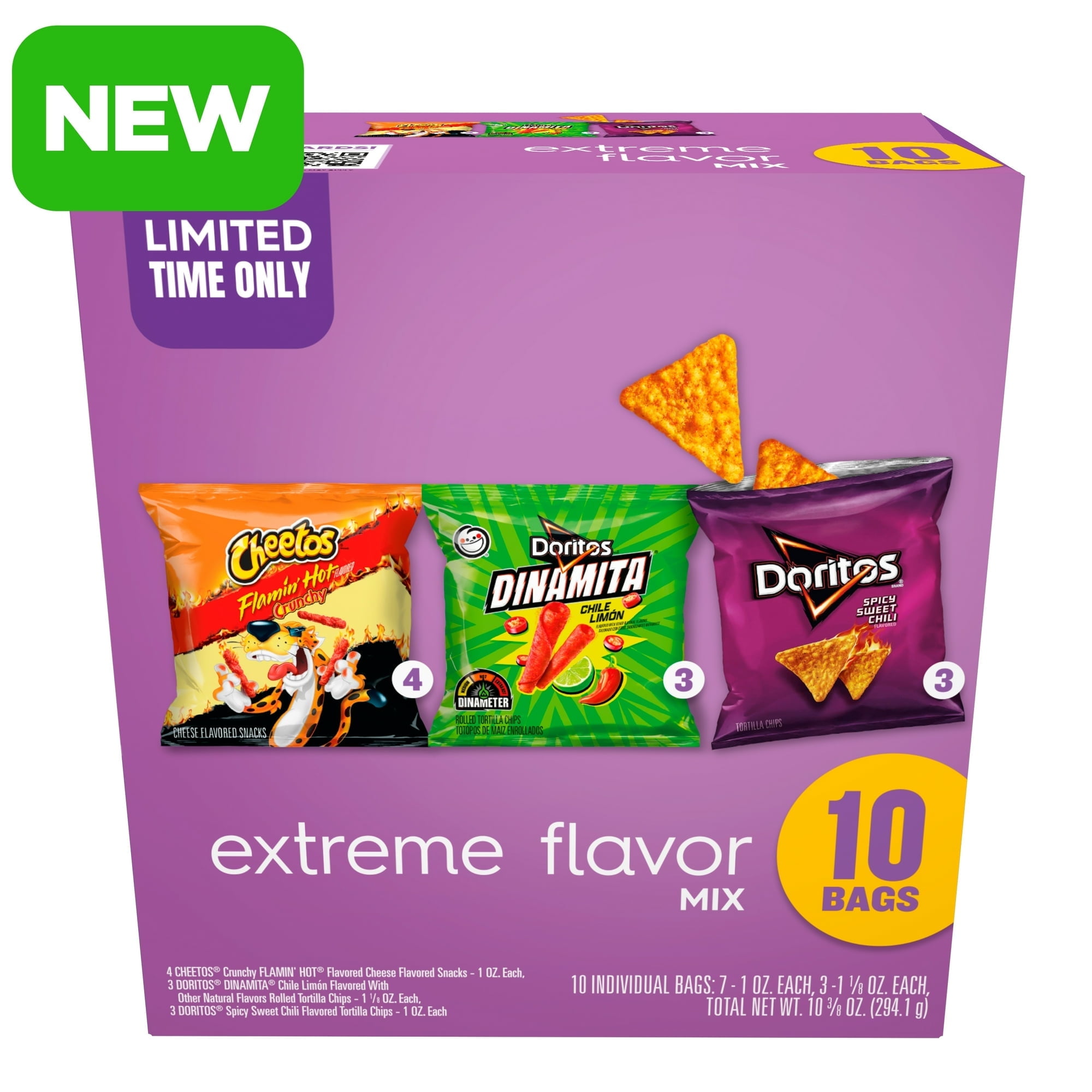 Frito-Lay Snacks Extreme Flavor Mix Variety Pack, 10 Count ( 4 Box of ...