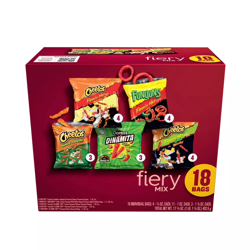 Frito-Lay Snacks Fiery Mix Variety Pack - 18ct - Walmart.com