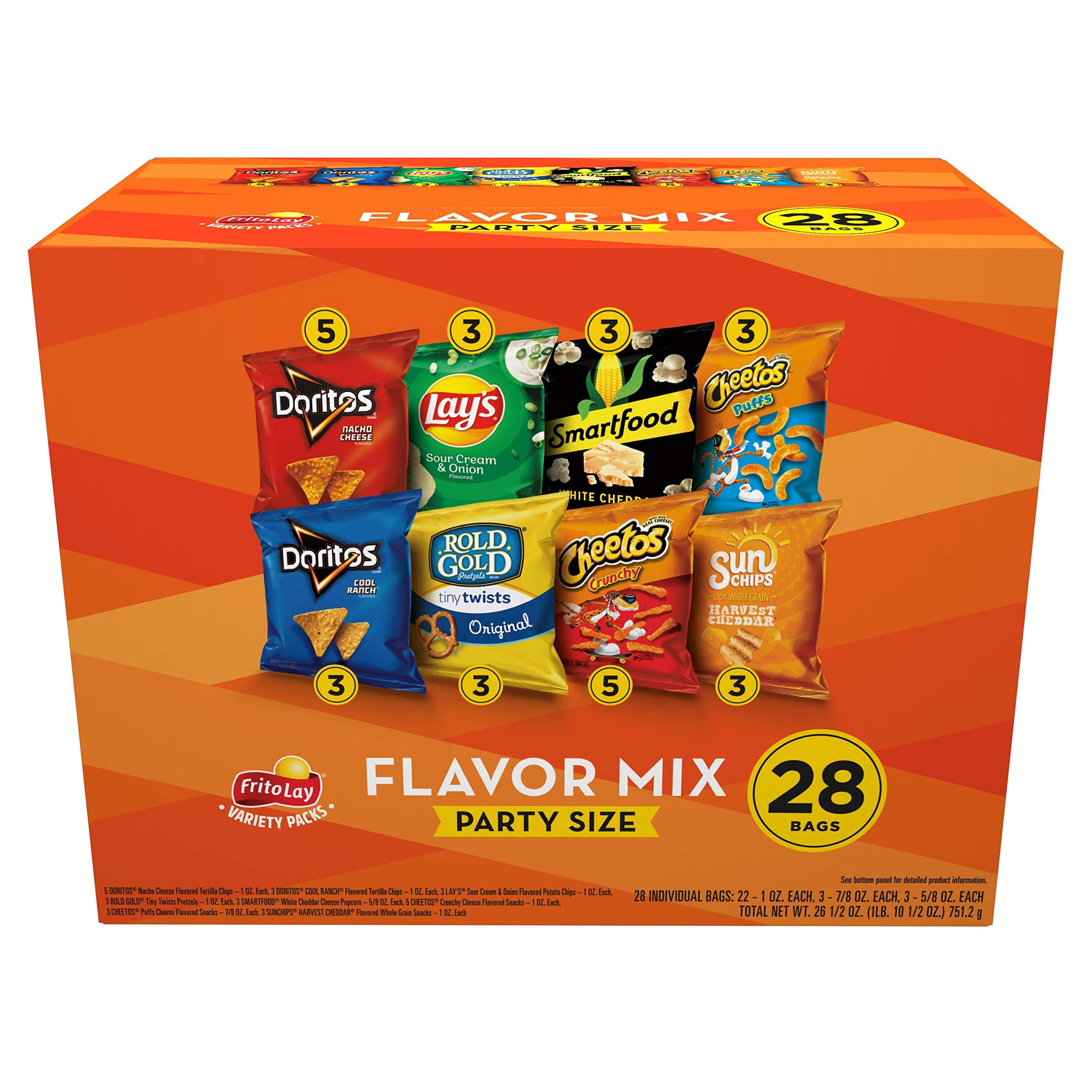 Frito Lay Snacks Flavor Mix Chips Variety Pack, Doritos, Cheetos, Lays ...