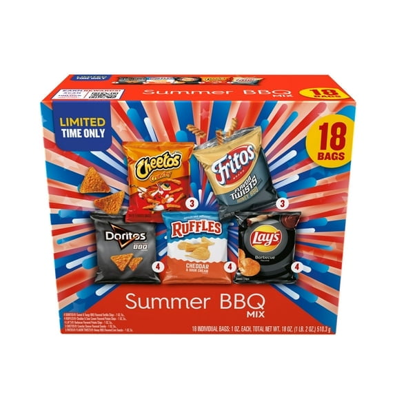 Frito-Lay Summer BBQ Mix Variety Pack, 18 Count Multipack - 2 Pack ...