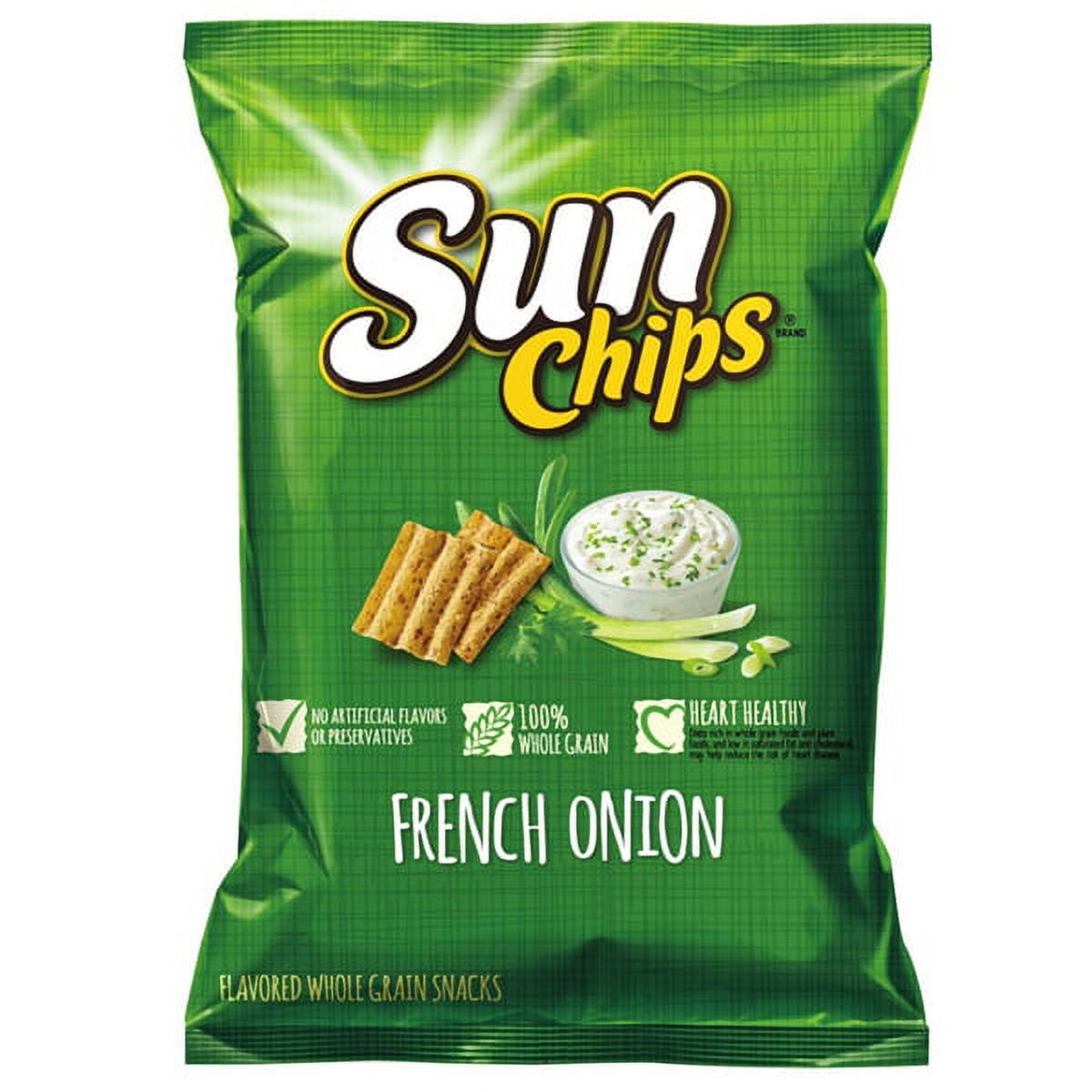 Frito Lay Sun Chips French Onion Wholegrain Snacks 1.75 oz Bags - Pack ...