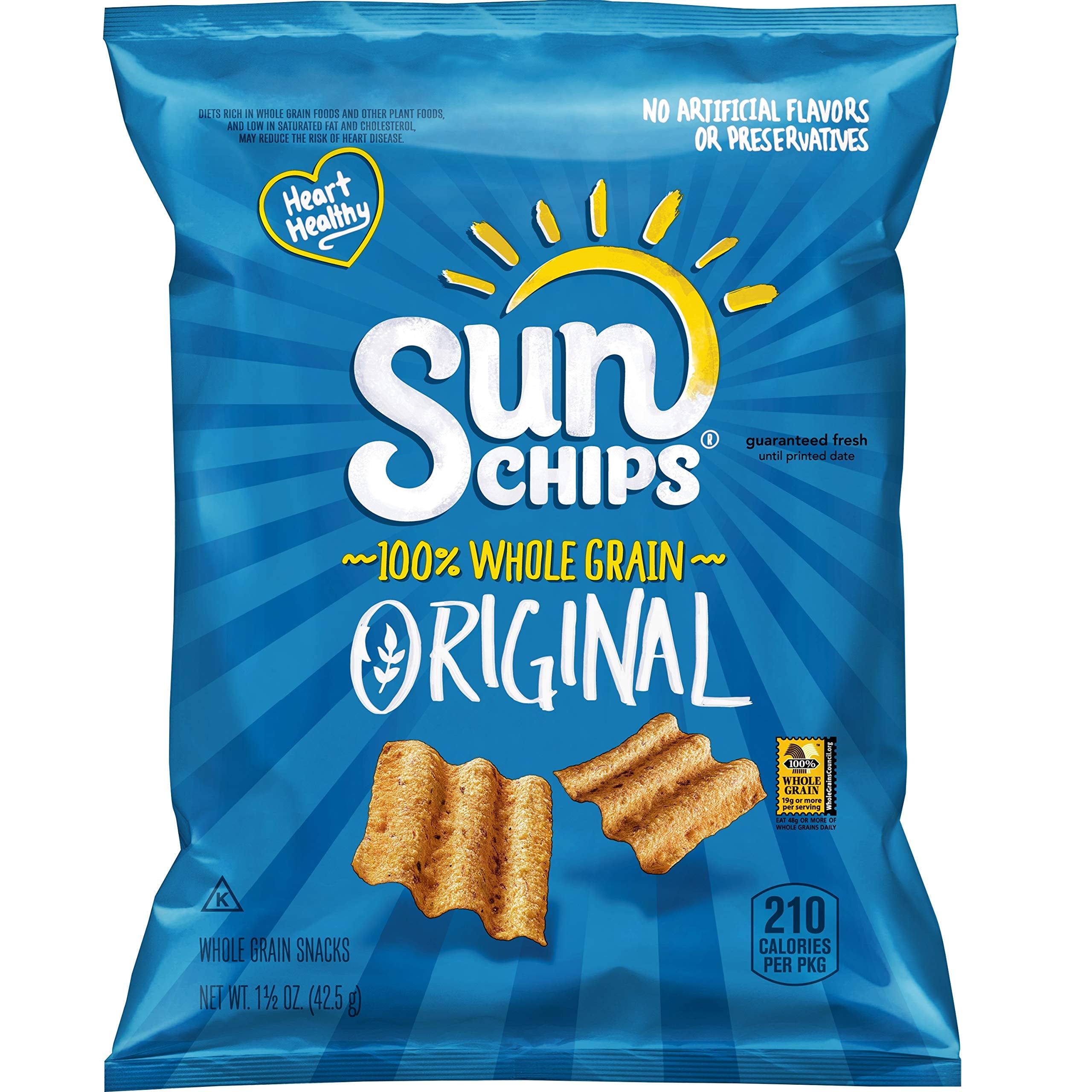 Frito Lay Sun Chips® Original Whole Grain Snacks, Snack Chips Single ...