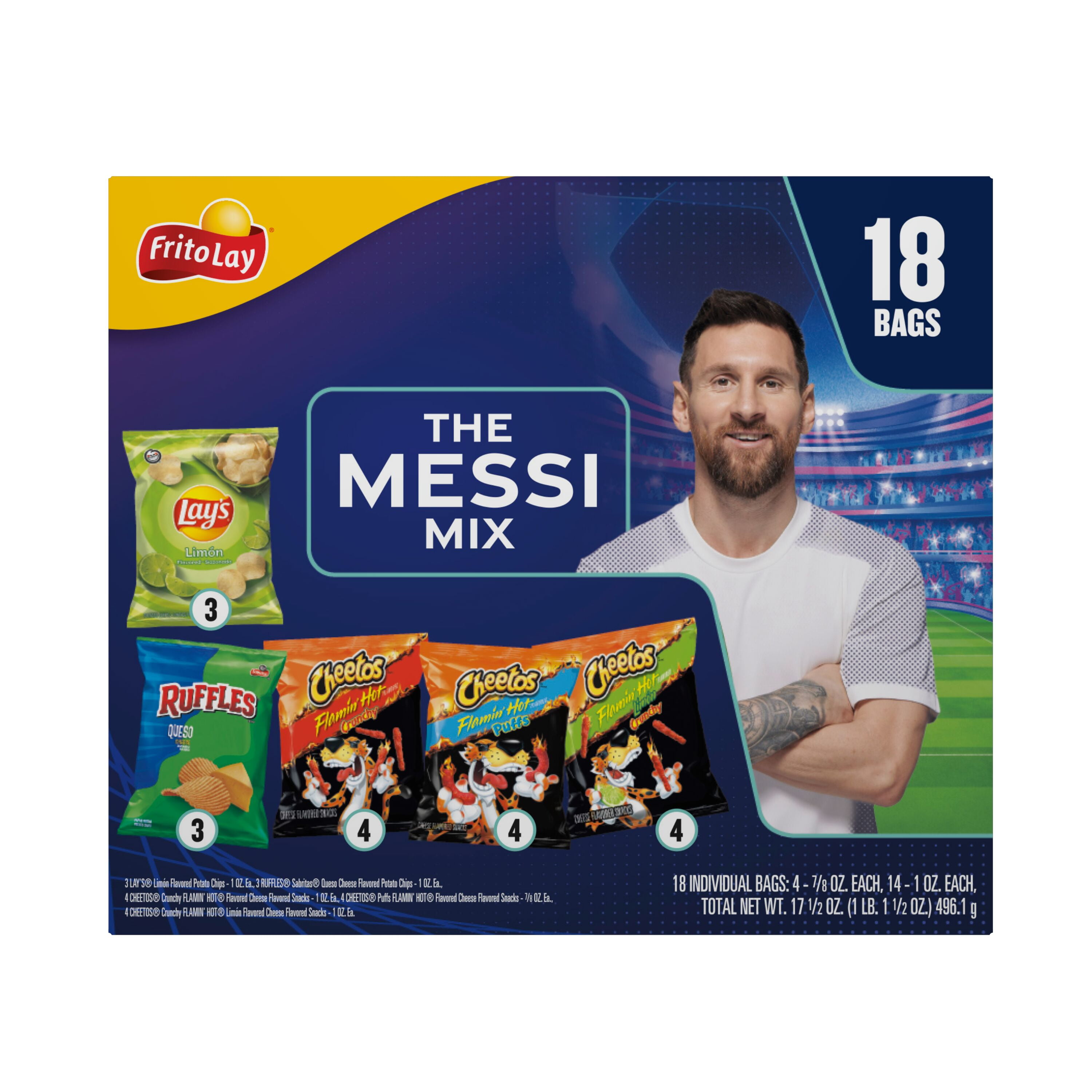 Frito Lay Messi Mix Chips Variety Pack, 18 Count - Walmart.com