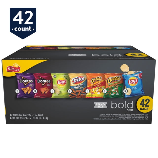 Frito-Lay Bold Mix Variety Pack, Grab & Go Assorted Chips, 42 Units ...