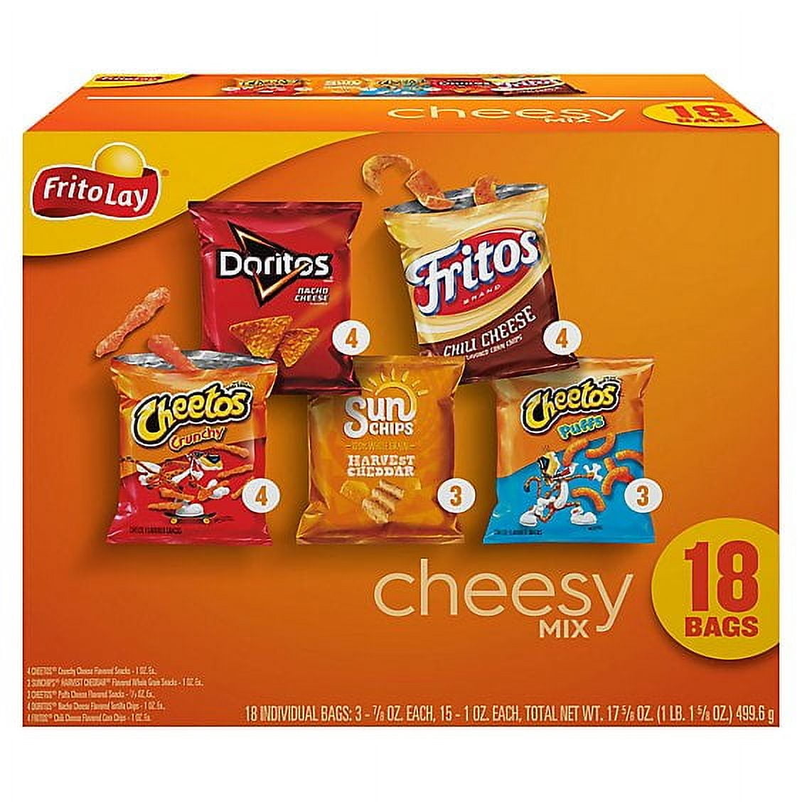 Frito Lay Variety Pack Cheesy Mix – 18 Ct - Walmart.com