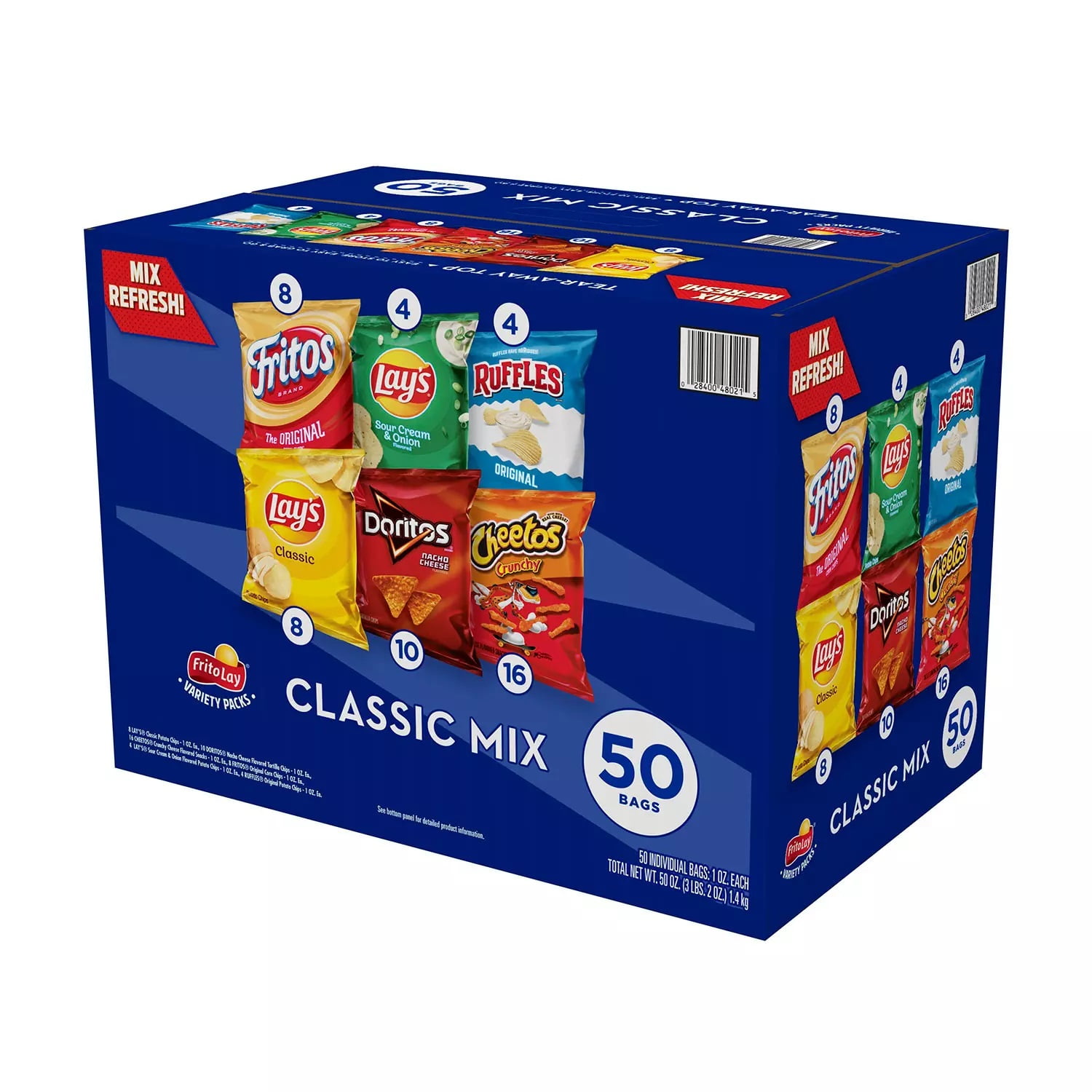 Frito-Lay Classic Mix Snack Chips, Assorted Flavors Value Pack (50 ...