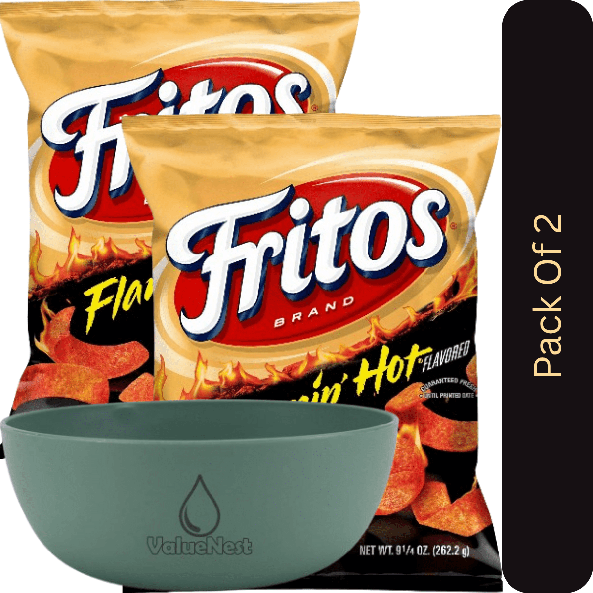 Fritos Flamin’ Hot Spicy Corn Chips Crunchy Snack 9.25 oz Bag with ...
