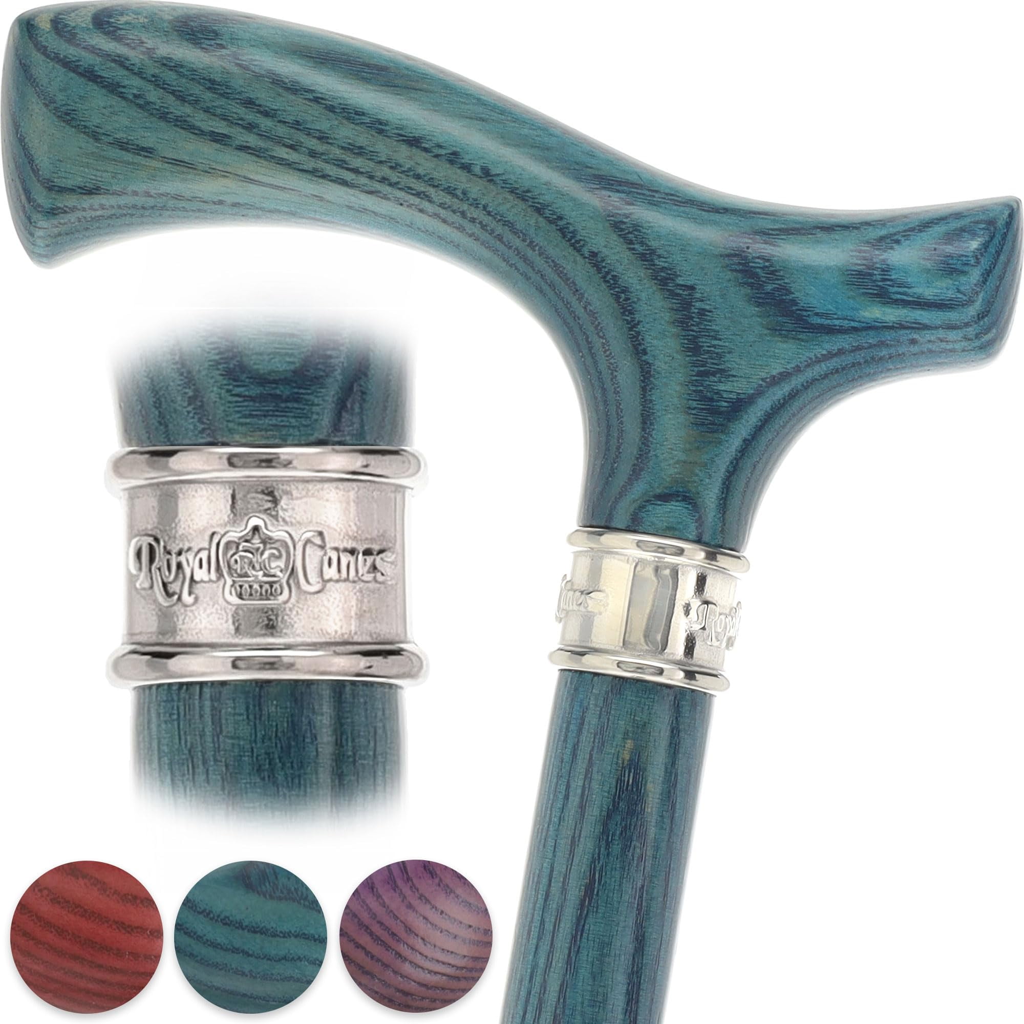 Fritz Comfort Cane – Matching Stained Wood Handle & Shaft Arthritis-Friendly Grip, Walking Stick ...