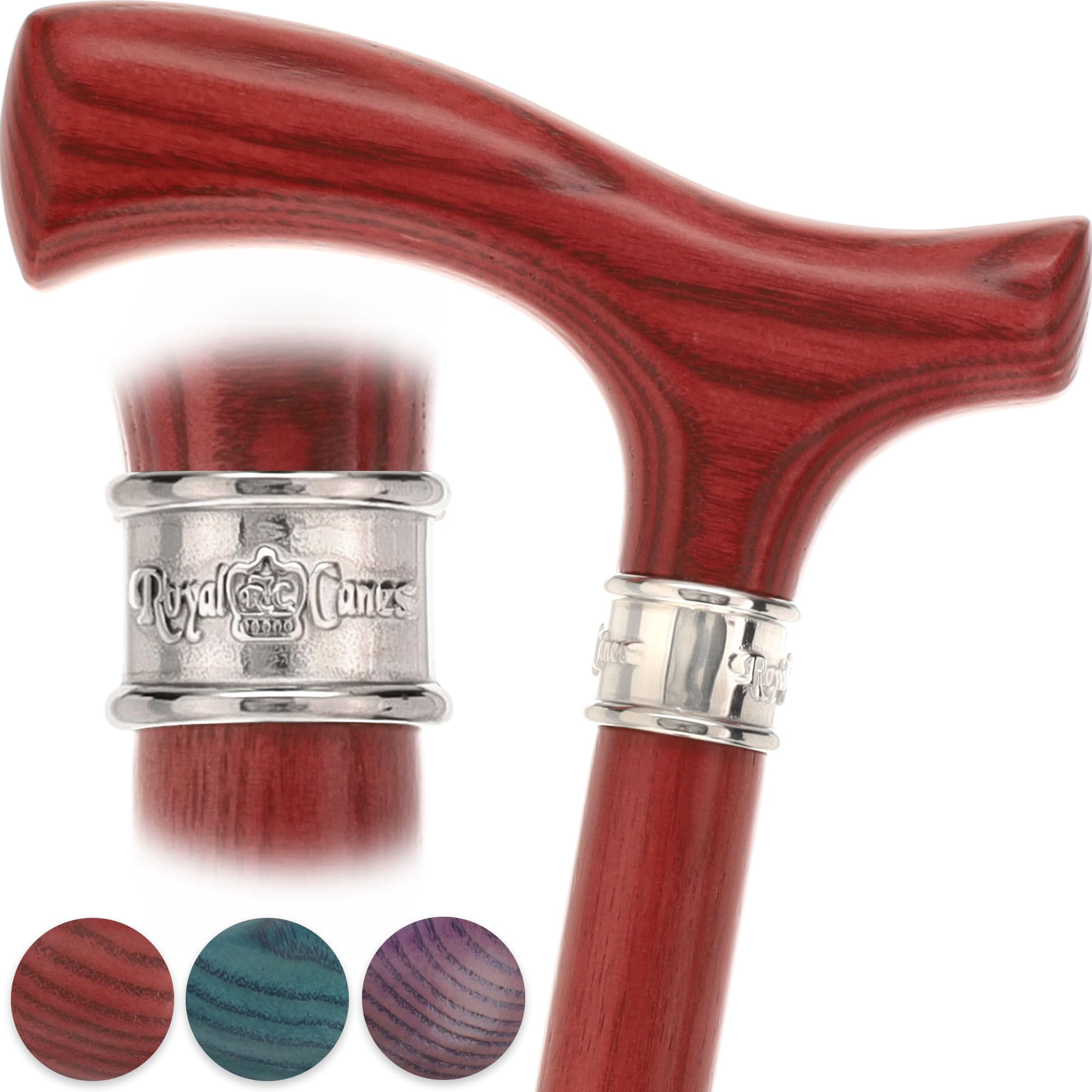 Fritz Comfort Cane – Matching Stained Wood Handle & Shaft Arthritis-Friendly Grip, Walking Stick ...