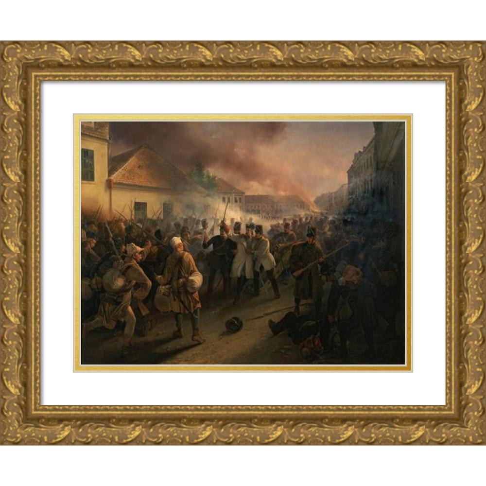 Fritz L' Allemand 14x11 Gold Ornate Wood Frame and Double Matted Museum ...