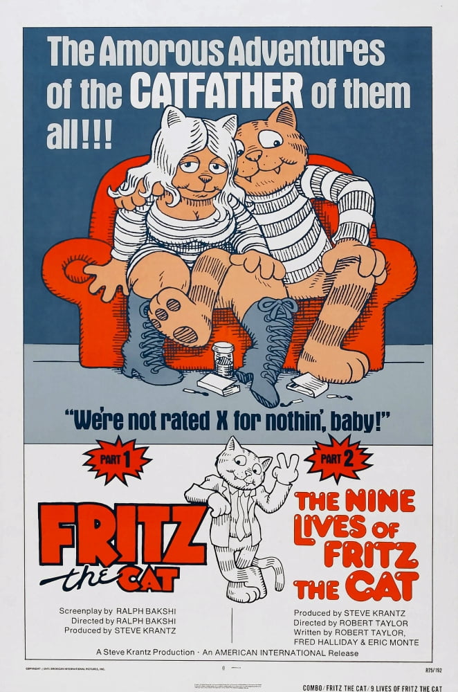 Fritz The Cat 1972 The Nine Lives Of Fritz The Cat 1974 Us Poster From ...