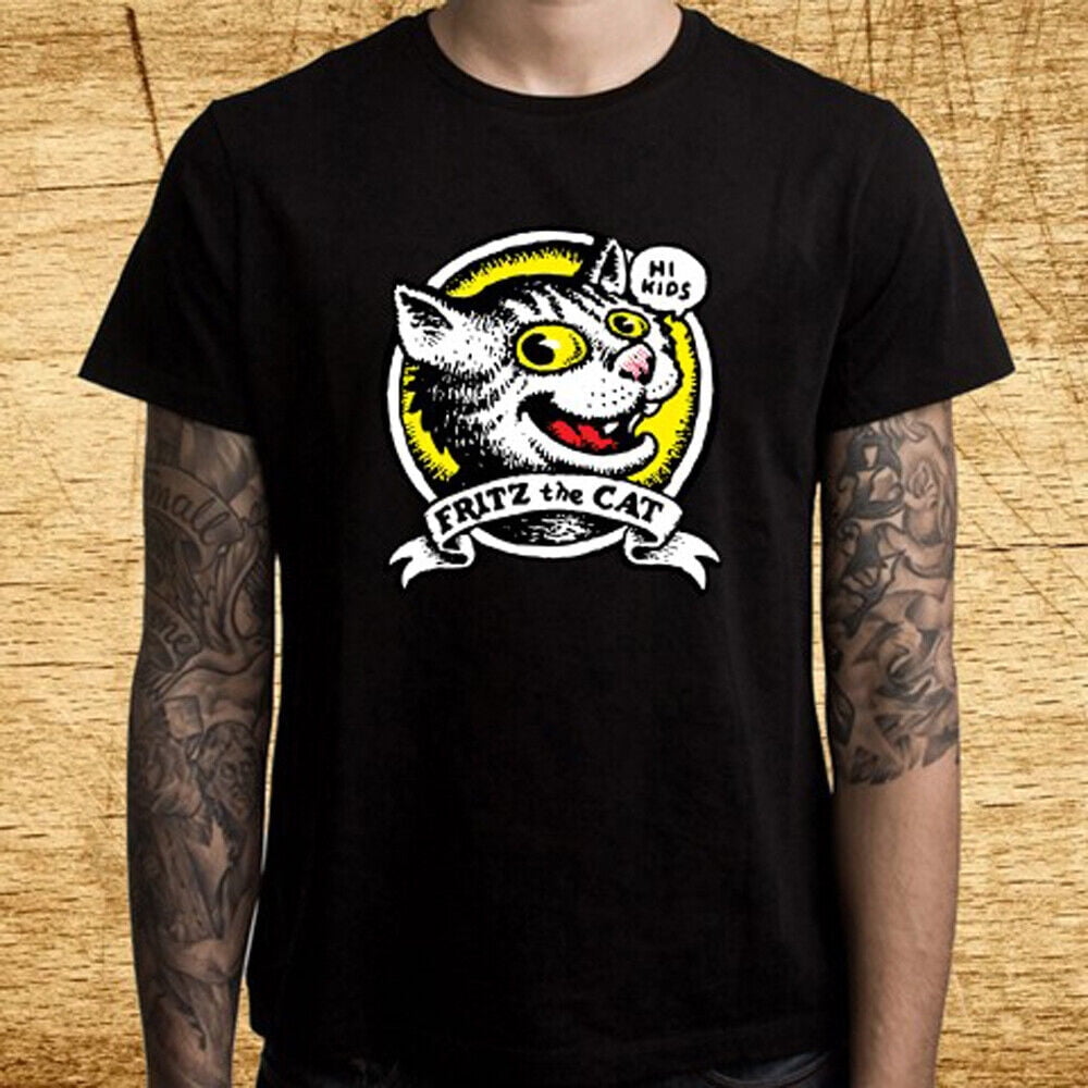 Fritz The Cat Hi Kids Cartoon Men's Black T-Shirt Size S-5XL - Walmart.com