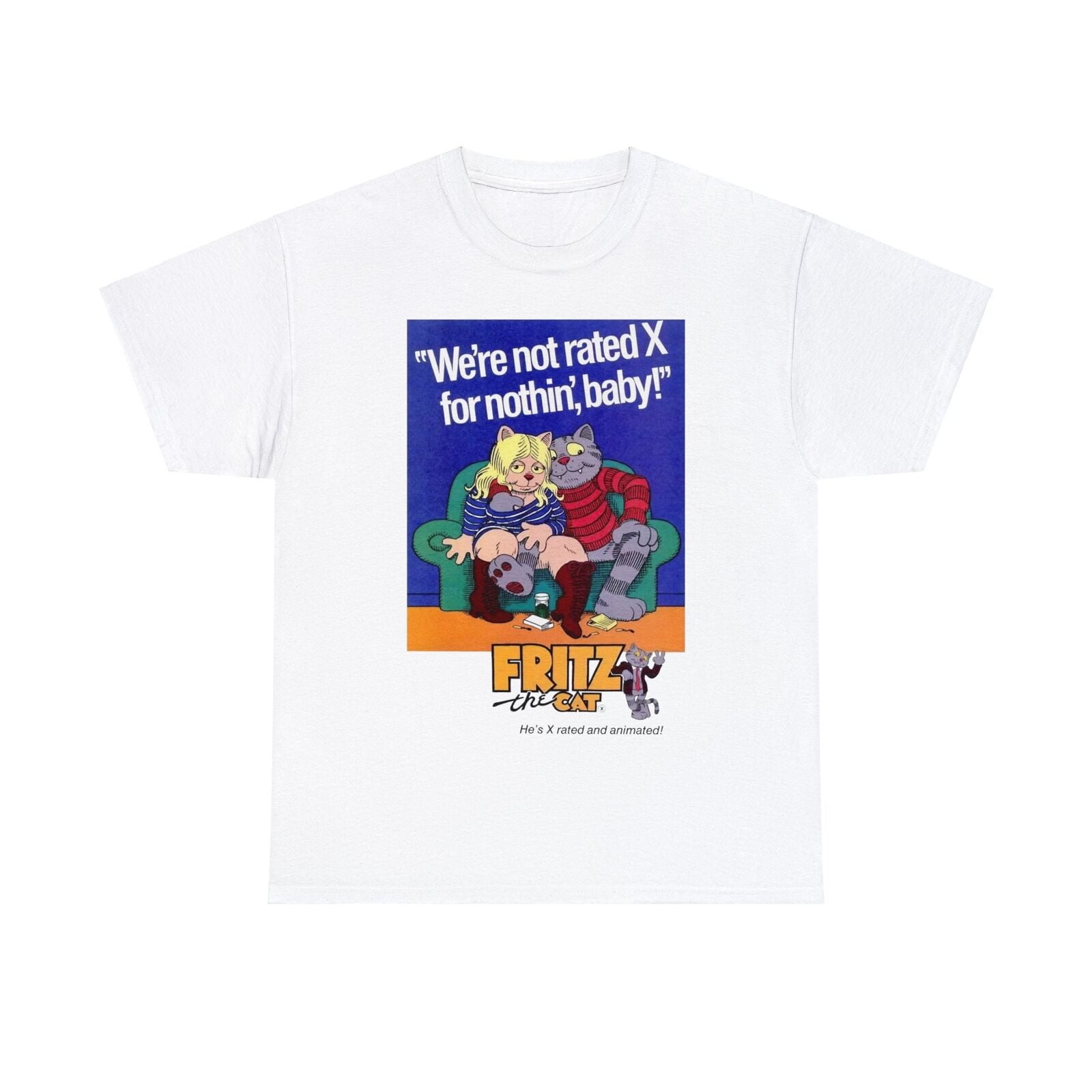 Fritz the Cat 1972 American Adult Animated Cartoon Movie Poster T-Shirt ...