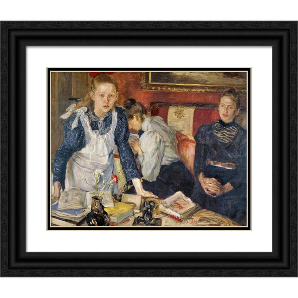 Fritz von Uhde 14x12 Black Ornate Wood Framed Double Matted Museum Art ...