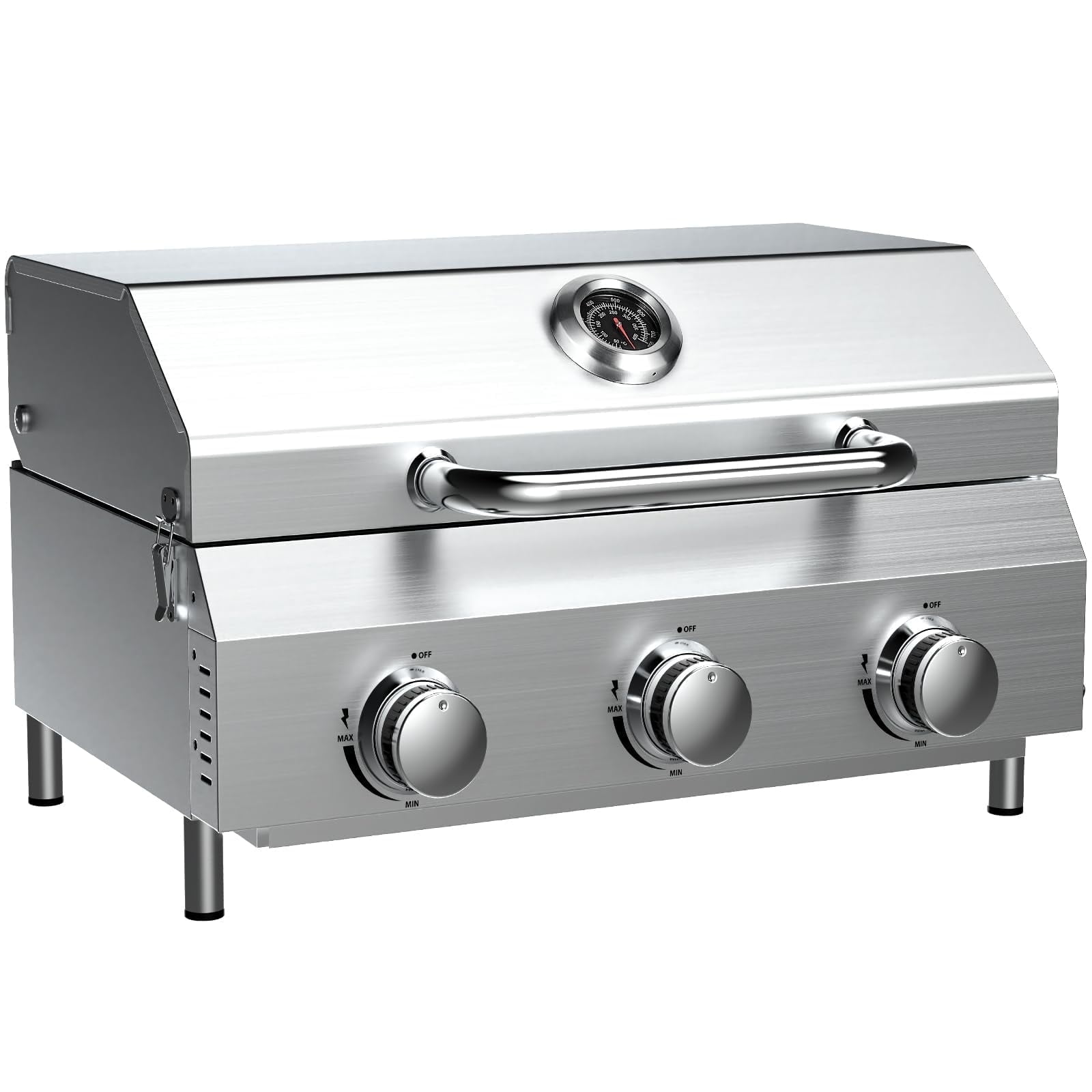 Frizi 3-Burner Tabletop Gas Grill, 30,000 BTU Portable Propane Grill ...