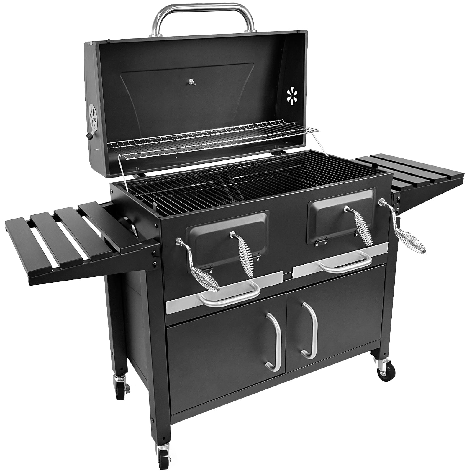 Frizi Charcoal Grill Outdoor BBQ Cooking Grill with2 Individual Lifting ...