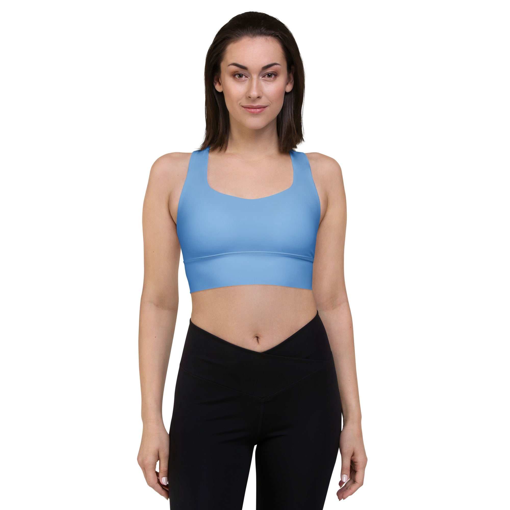 Frizz Horizon Blue Color Sports Bra with Lining and Removable Padding ...