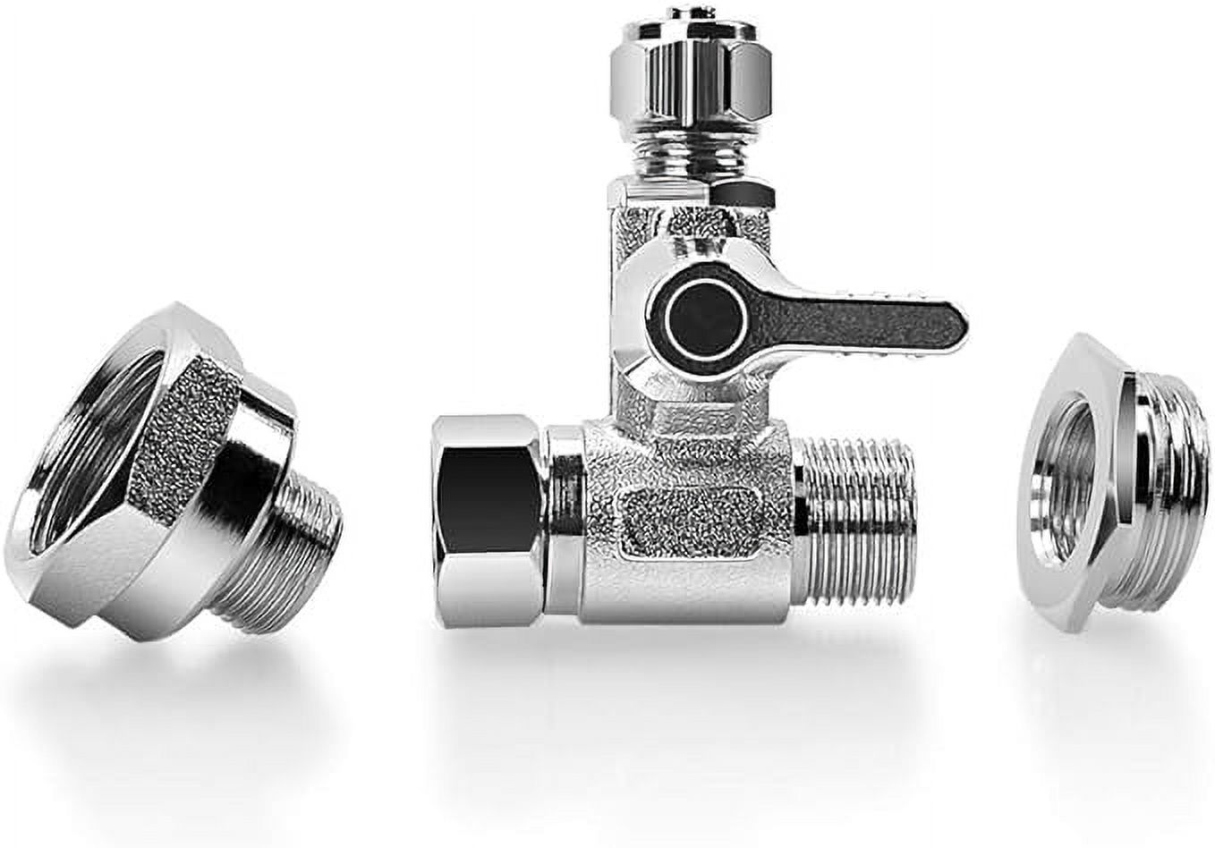 Frizzlife 1/2" and 3/8" Brass Feed Water Adapter - 3/8" Comp with 1/2 ...