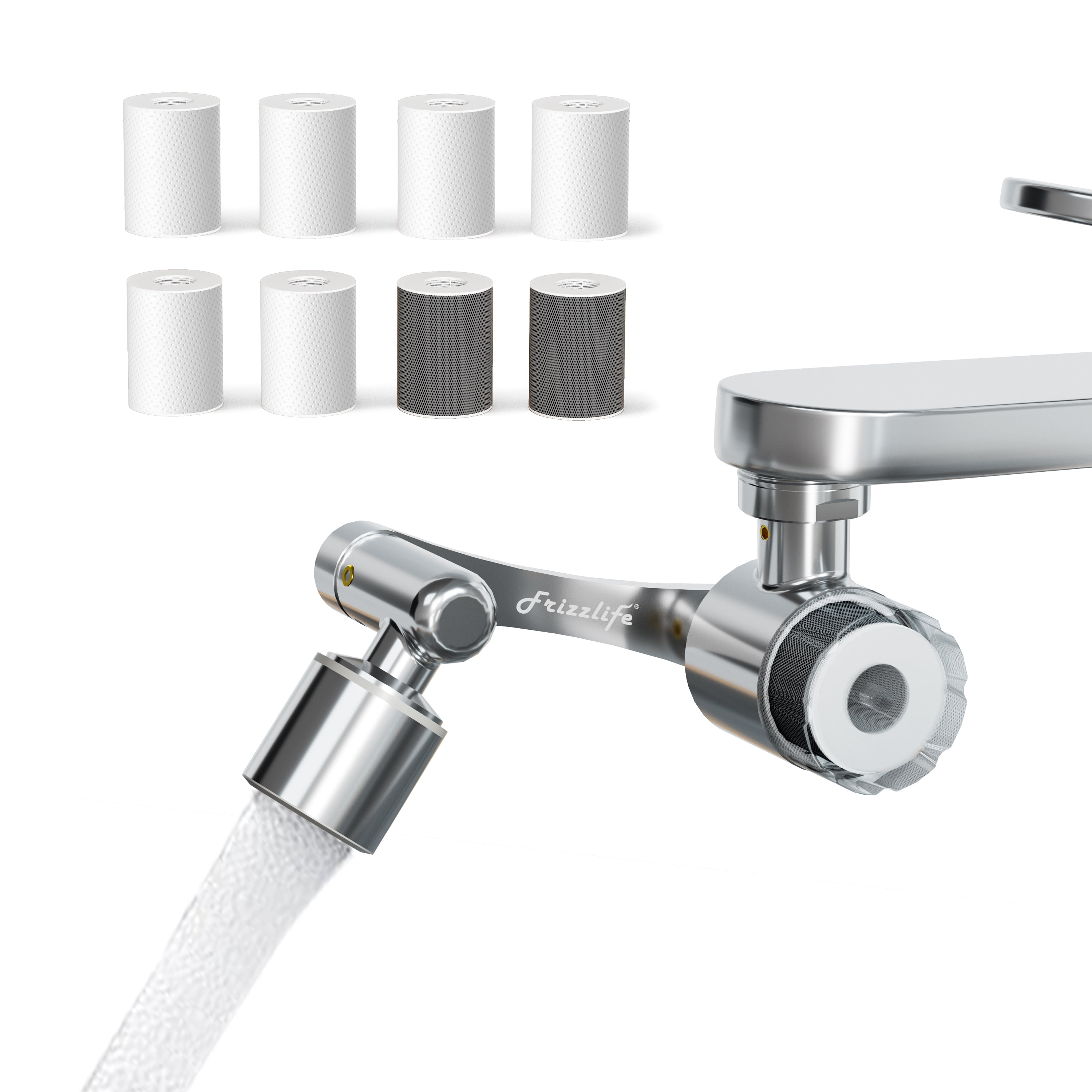 Frizzlife Splash-Proof Sink Faucet Extender with Filter, 1080° Rotating ...