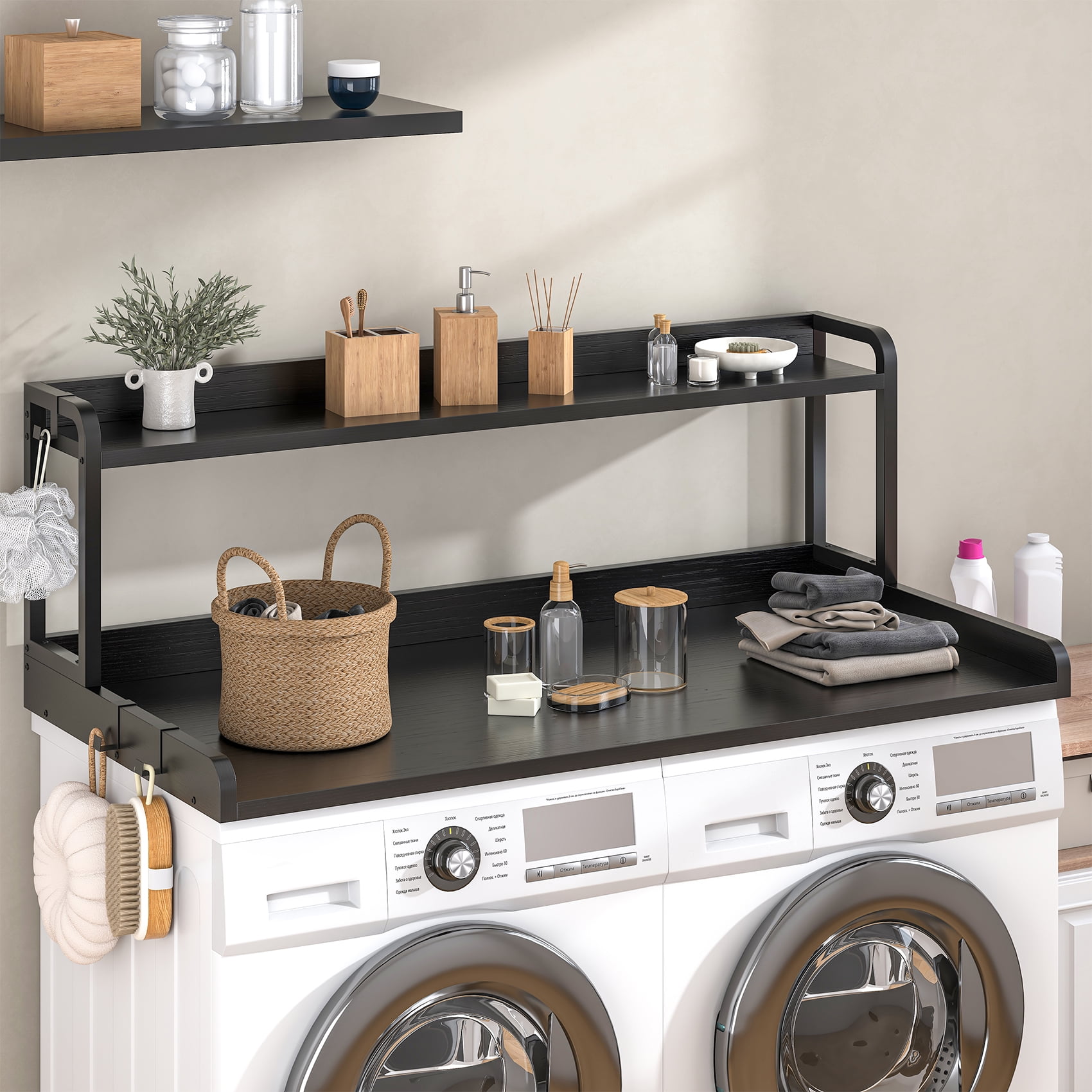 Frmobepts 2-Tier Washer Dryer Countertop with 3.4"H Edge Rails, 54" W x ...