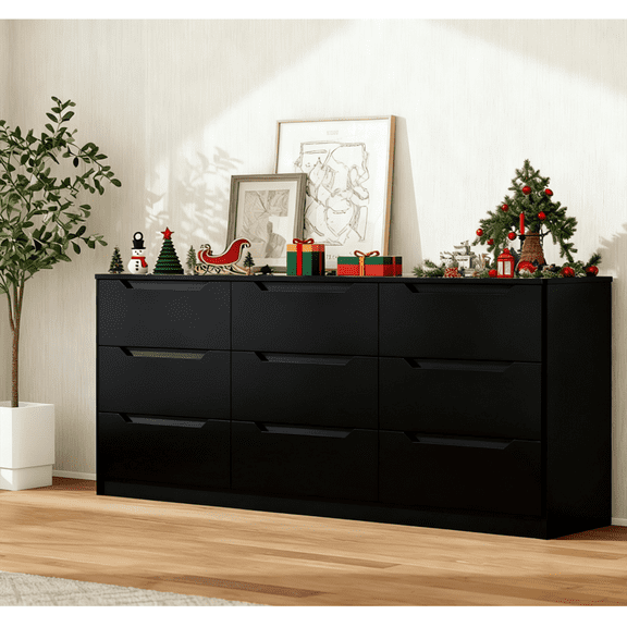 3 Drawer Dresser for Bedroom, Mid Century Modern Chest of Drawers, Wood ...