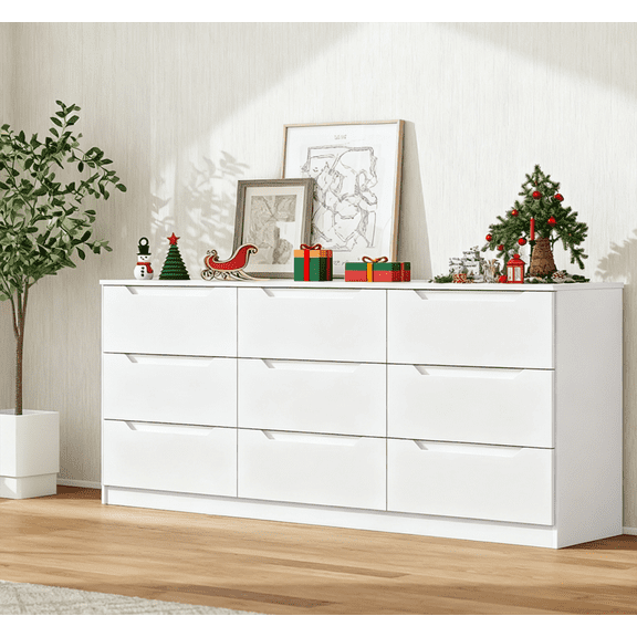 3 Drawer Dresser for Bedroom, Mid Century Modern Chest of Drawers, Wood ...